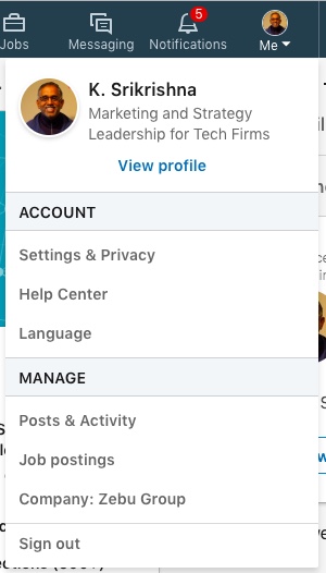 LinkedIn-Me-Menu – K Srikrishna